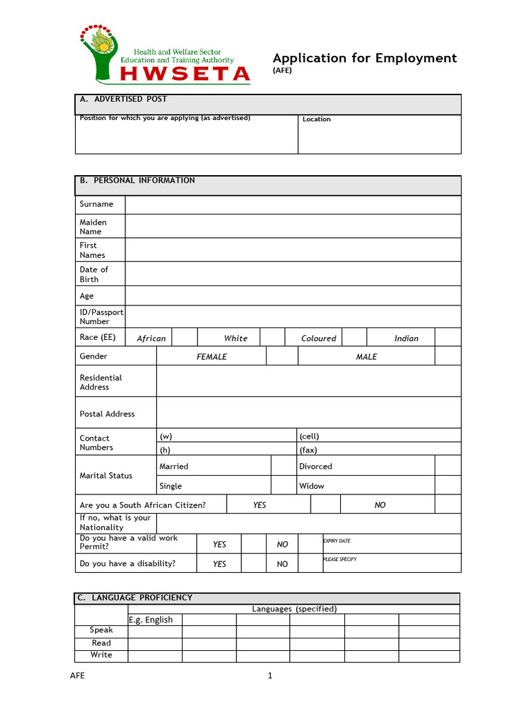 Application For Employment | PDF