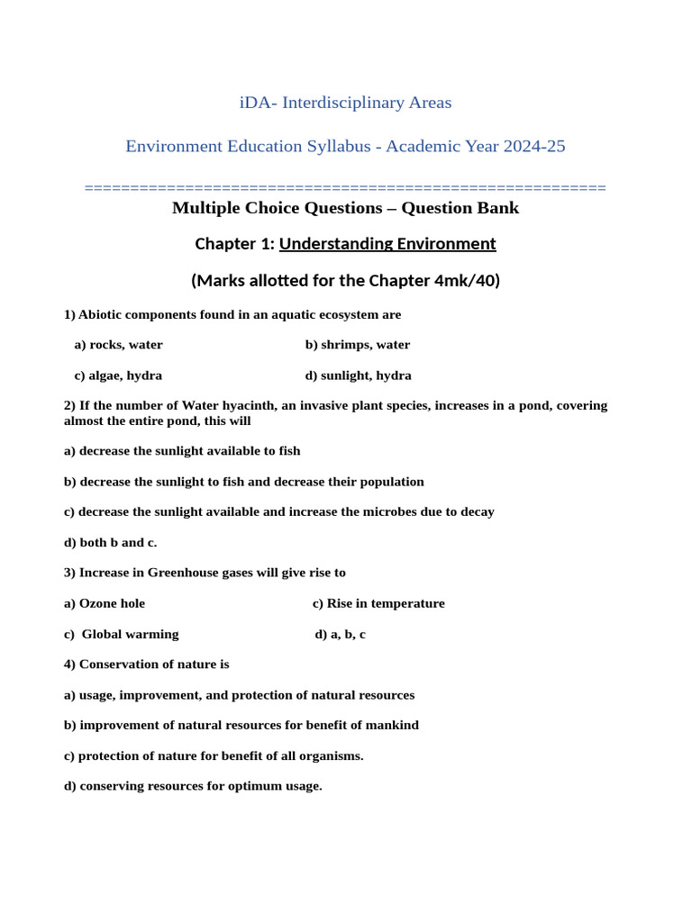 MCQ Question Bank | PDF