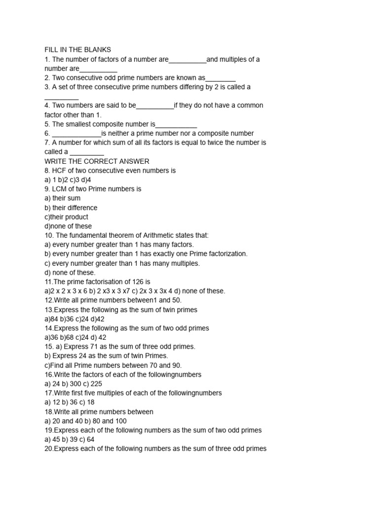 Maths Assignment Class 6 | PDF