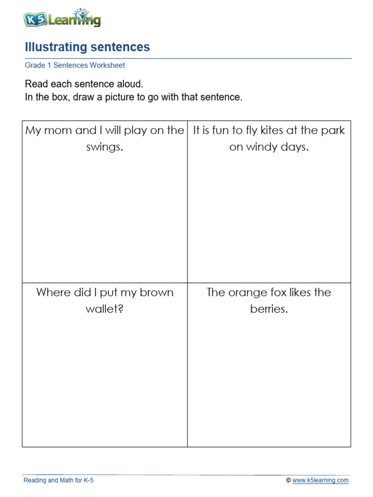 Grade 1 Sentences Read Draw C | PDF