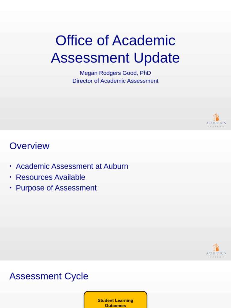 Assessment Update by Megan Good | PDF | Academic Degree