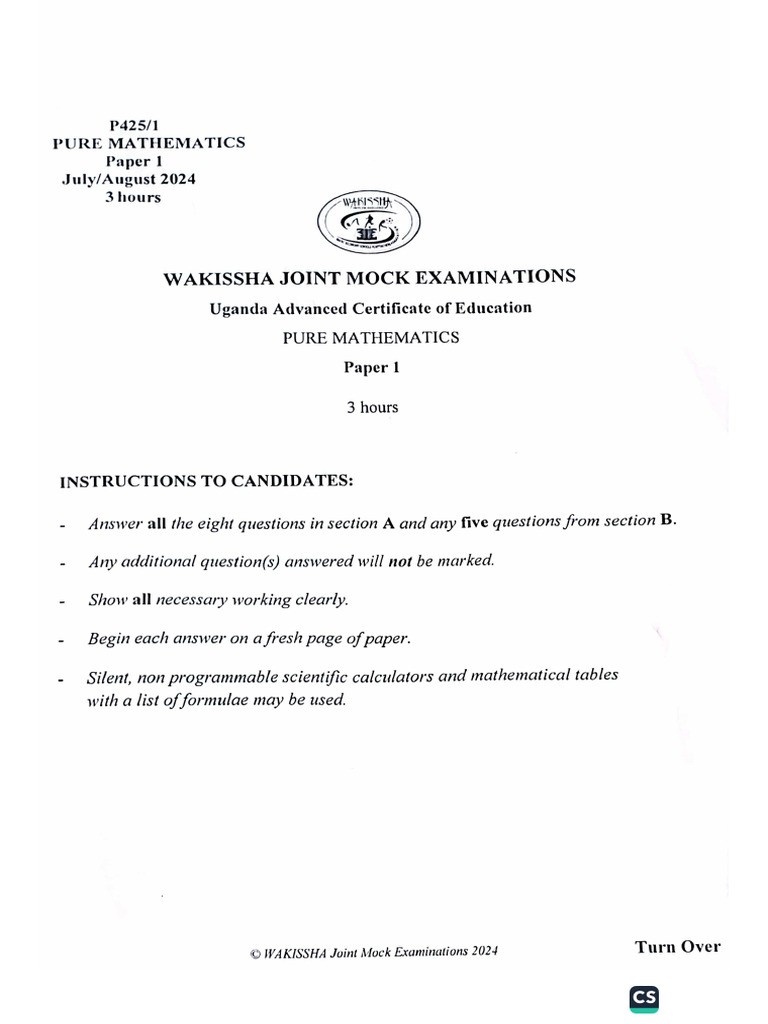 Wakisha Paper 1 UACE 2024 | PDF