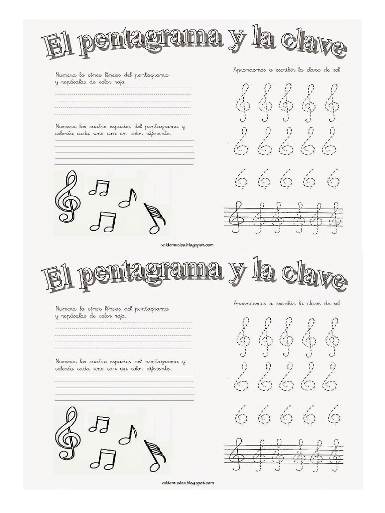 Pentagrama y Clave de Sol | PDF