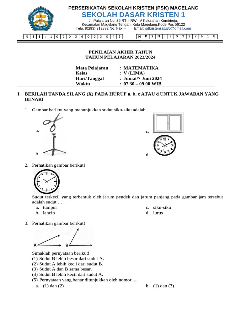 Soal MTK Ok | PDF
