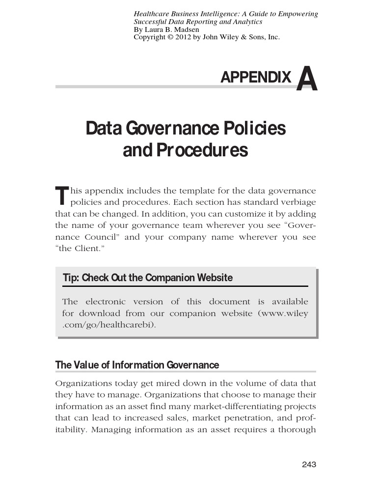 Data Governance Policies Template | PDF | Metadata | Computers