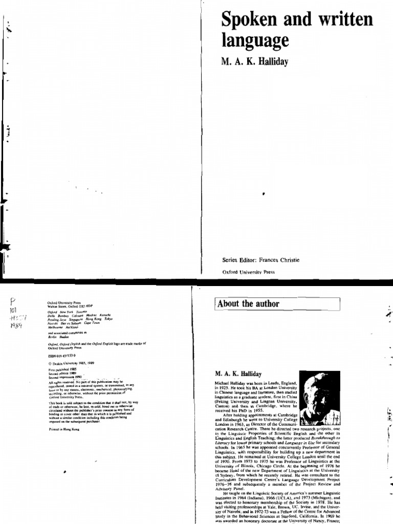 Haliday - Spoken and Written Language - (Cap3 6) | PDF