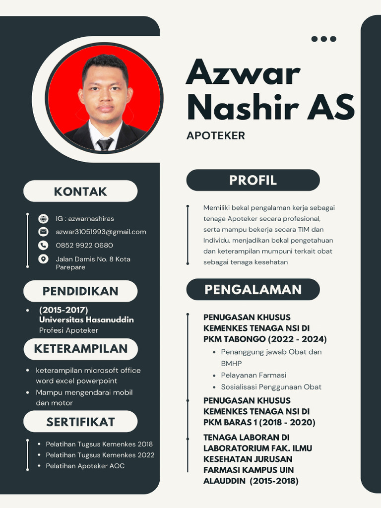 CV Apoteker Azwar | PDF