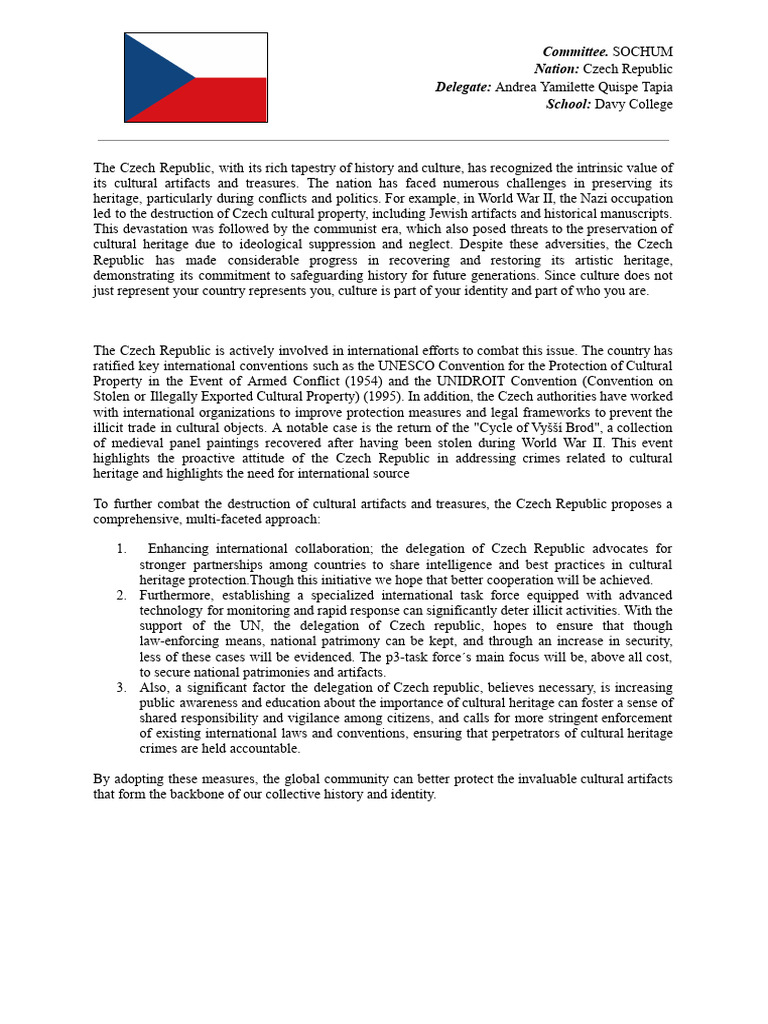 Czech Republic SOCHUM Position Paper | PDF