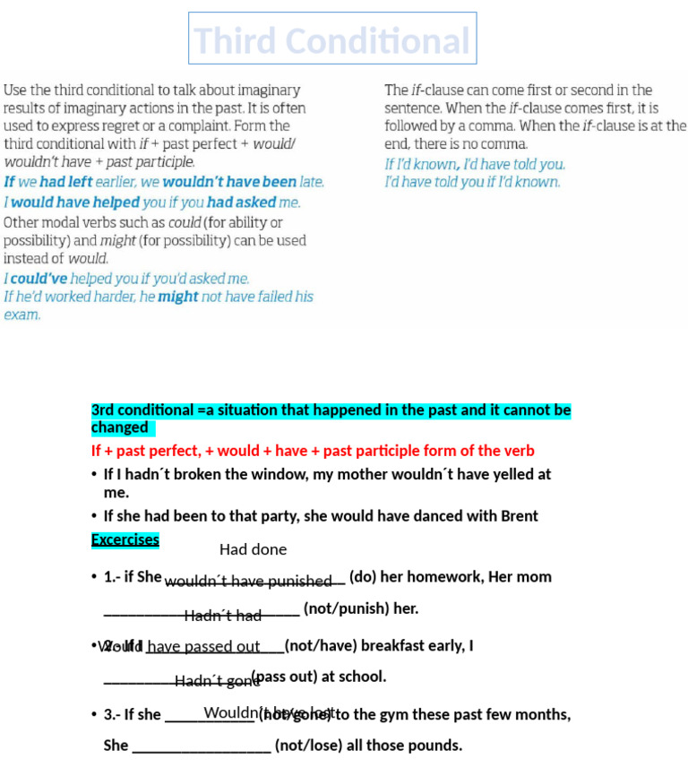 UNIT 9B - Third Conditional | PDF