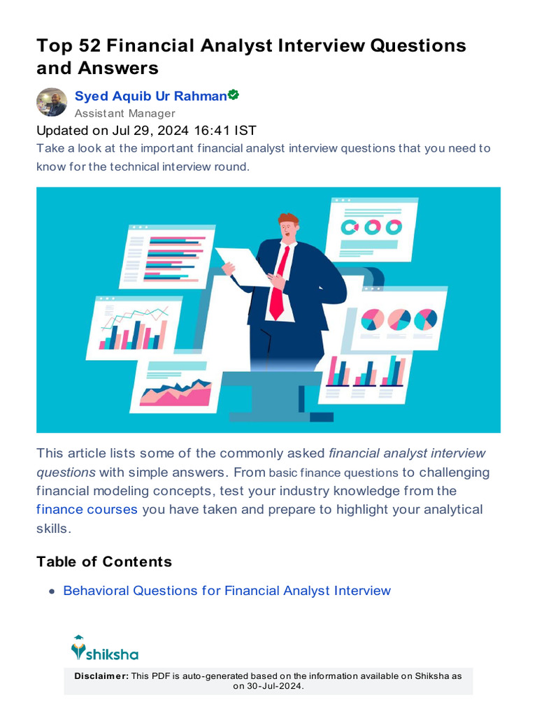 eClerx Financial Analyst Test Prep | PDF | Goodwill (Accounting ...