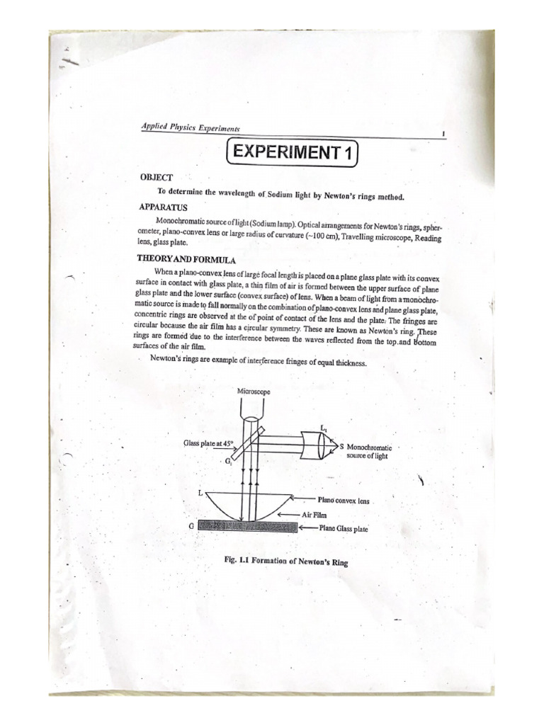 EXPERIMENT 1 Physics Lab | PDF