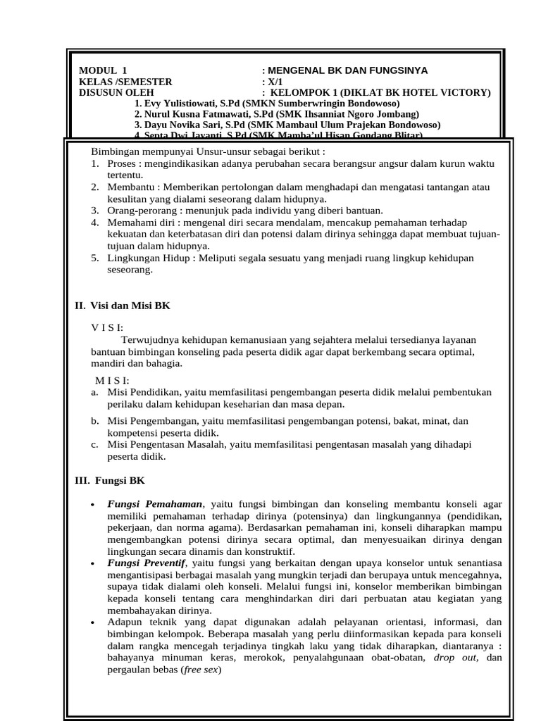 KEL. 1 Modul Bimbingan Konseling Ok | PDF