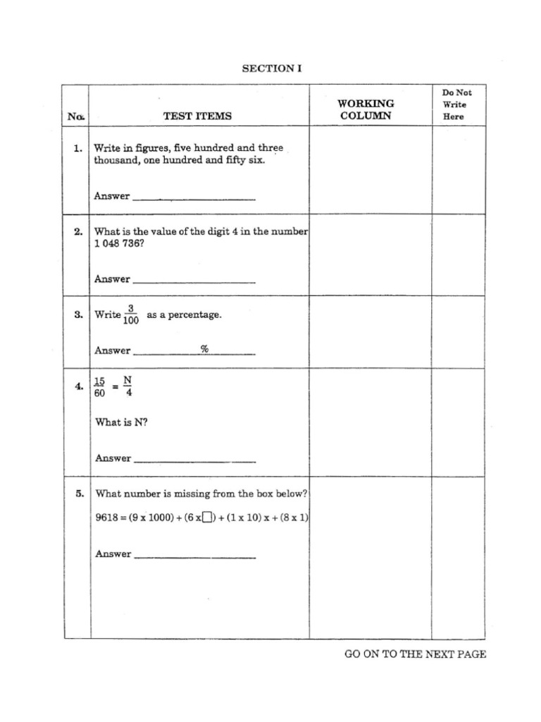 Sea 2001 Mathematics | PDF