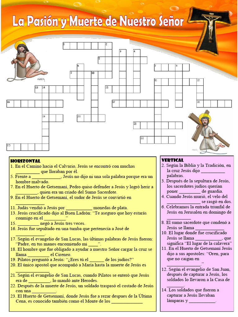 Crucigrama Sobre La Pasion de Jesus | PDF | Jesús | Crucifixion de jesus