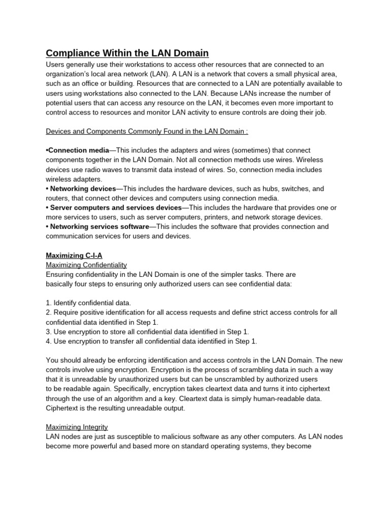 Compliance Within The LAN Domain | PDF