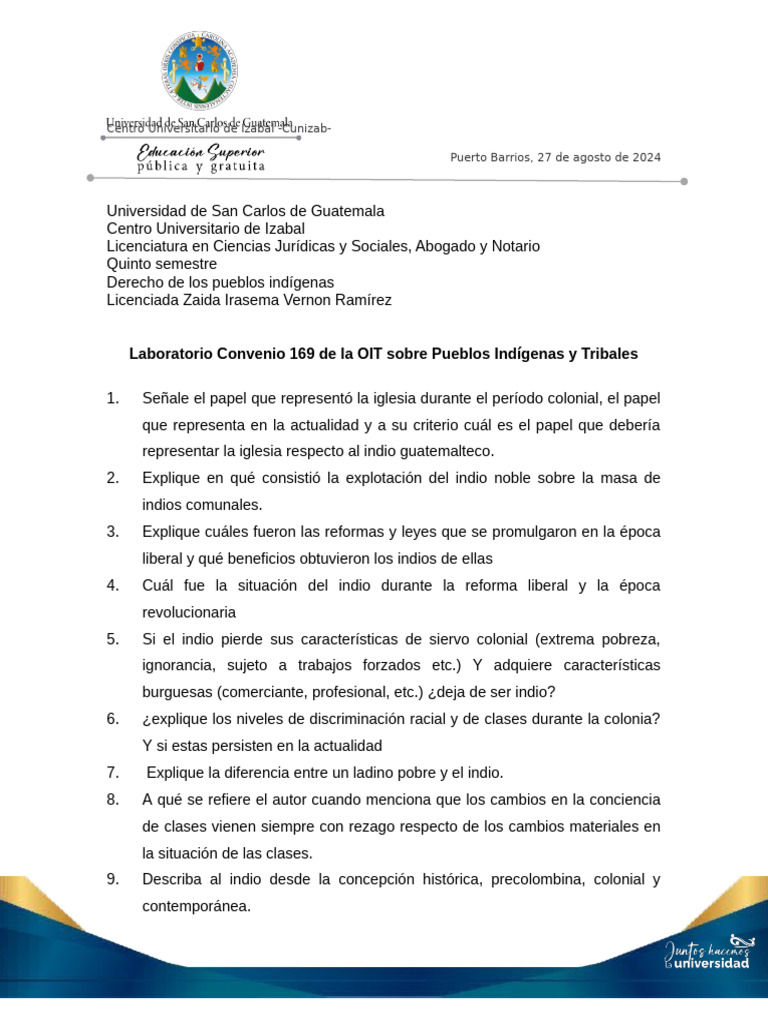 Laboratorio Convenio 169 OIT | PDF