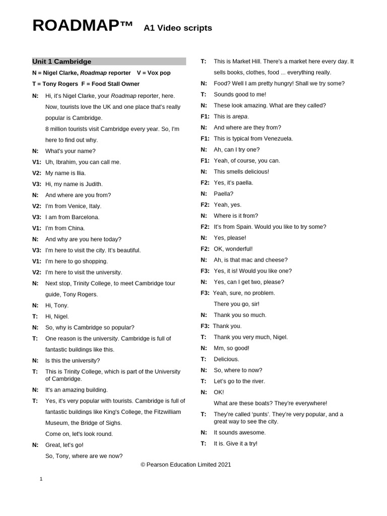 RM A1 Video Scripts | PDF