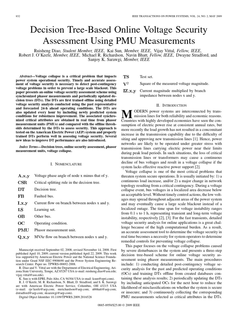 Decision_Tree-Based_Online_Voltage_Security_Assessment_Using_PMU_Measurements | PDF