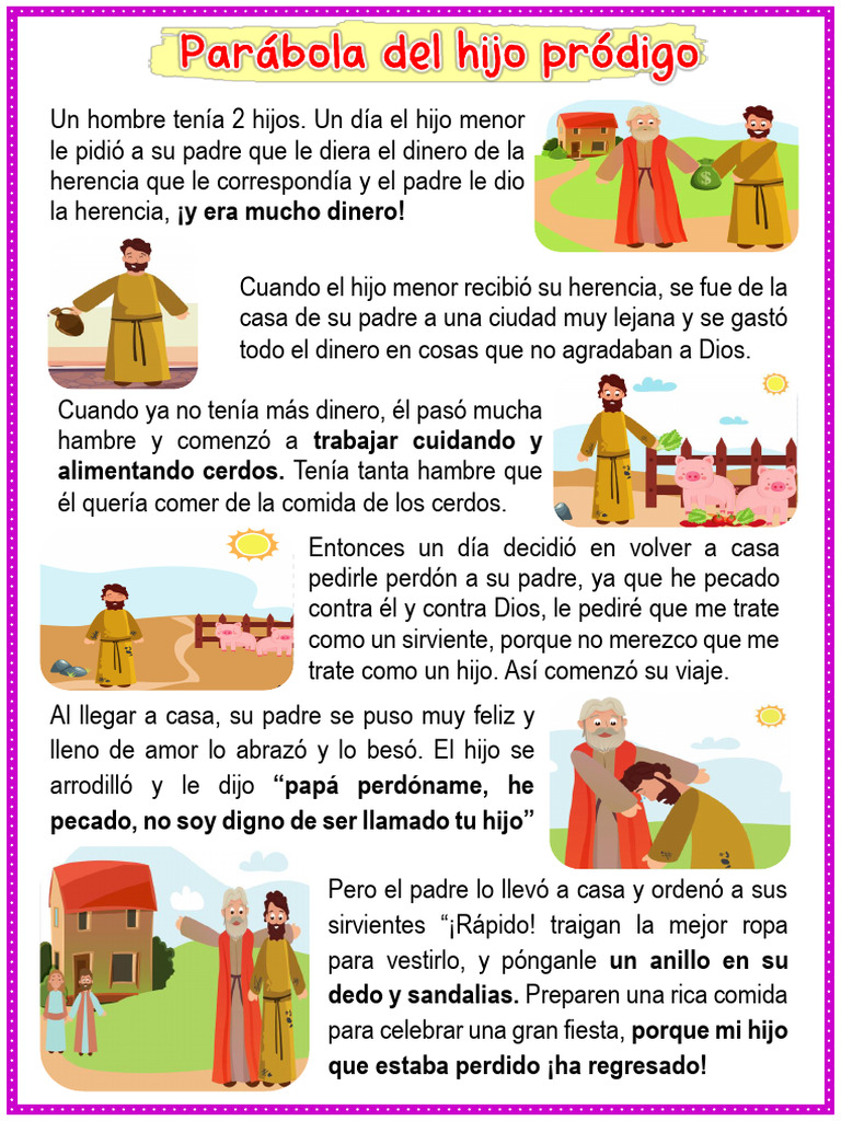 Ficha Parábola Del Hijo Prodigo Maestra Janet | PDF