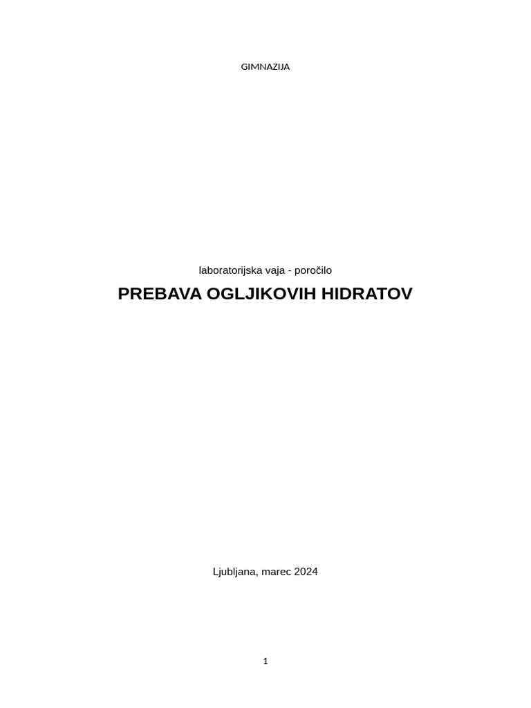 Prebava Ogljikovih Hidratov | PDF