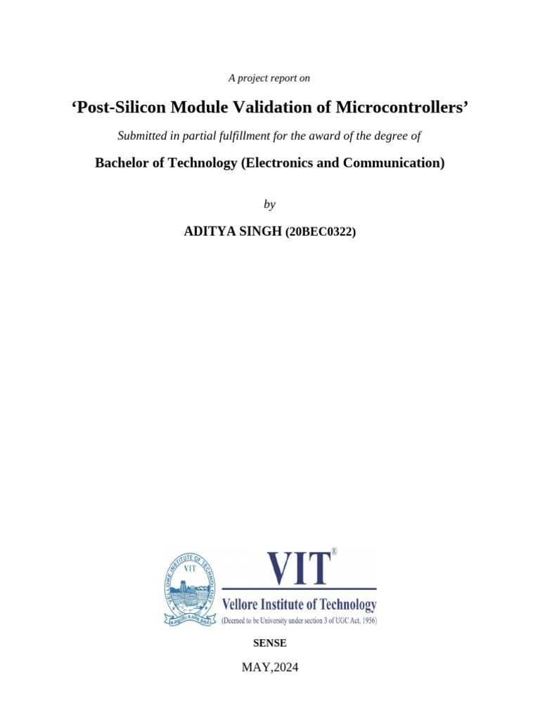 VIT Thesis Format | PDF | Computer Architecture | Electronics