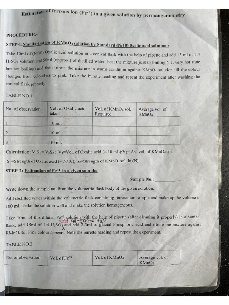 Chemkistry Experiment 1 and 2 | PDF