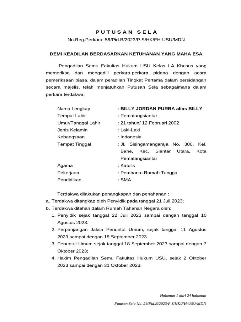 Klinis Putusan Sela-2 | PDF