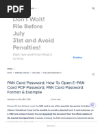 Income Tax PDF Password Formats | PDF | Letter Case | Password