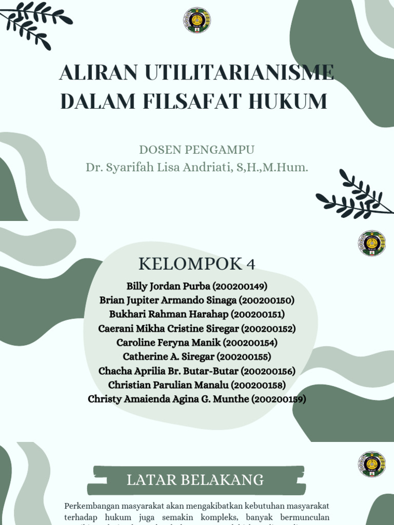 Kel 4 Utilitarianisme Hukum | PDF