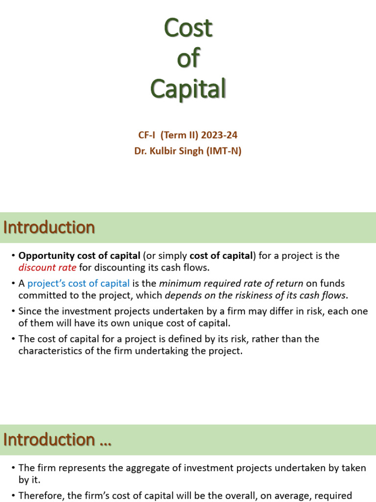 Cost of Capital | PDF