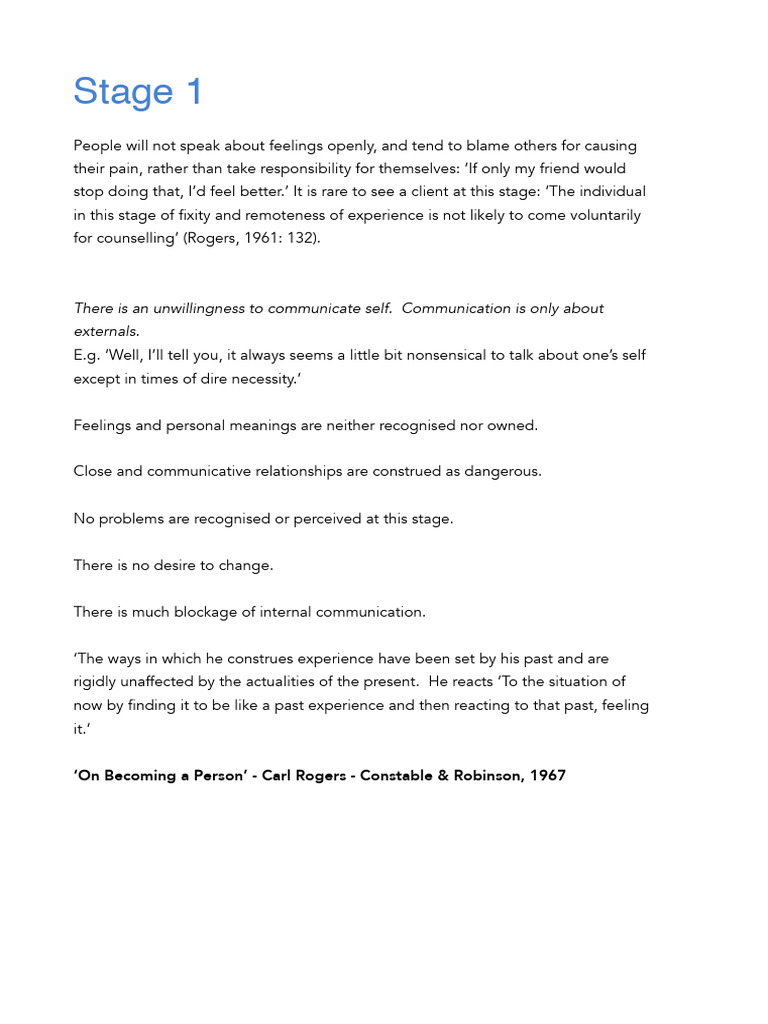 Rogers Seven Stages of Process | PDF