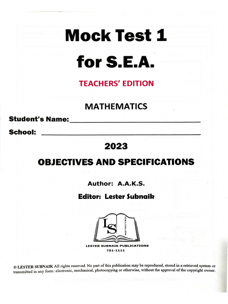 Subnaik Mock 1 | PDF