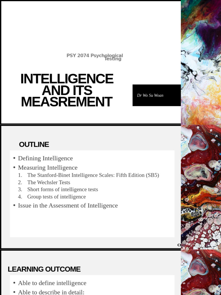 PSY 2074 Chapter 9 Intelligence and Its Measurement | PDF