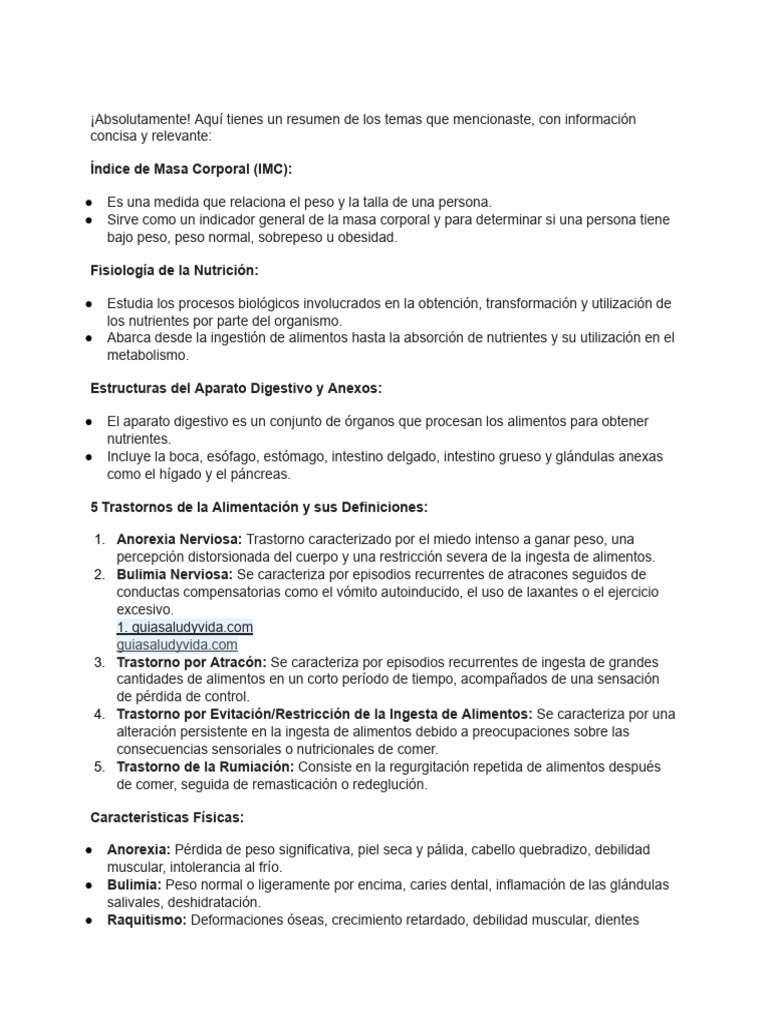 Resumen de Los Siguientes Temas - Indice de Masa C... | PDF