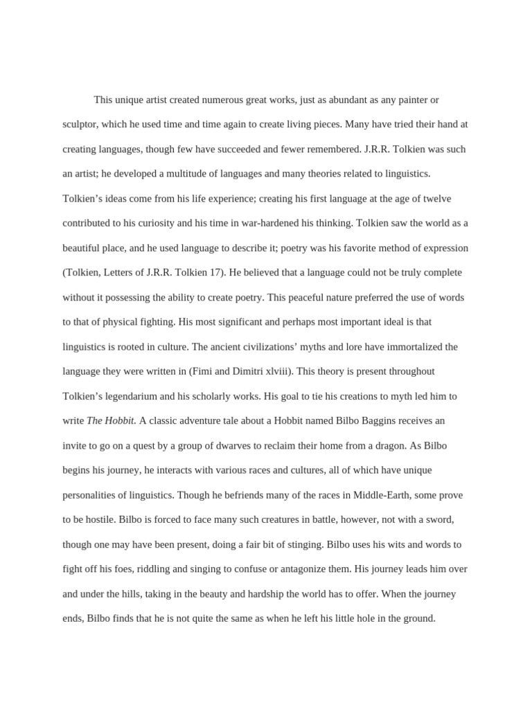 Tolkiens World of Languages | PDF | Bilbo Baggins | The Hobbit