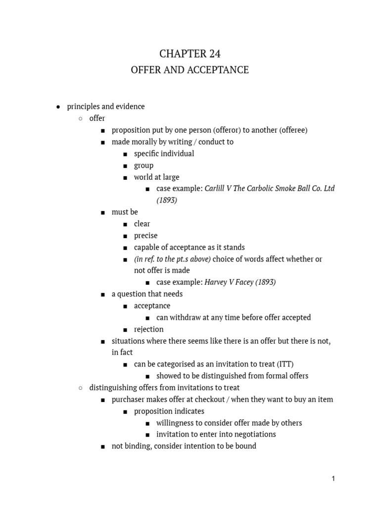 Law CH24 Contract Law | PDF