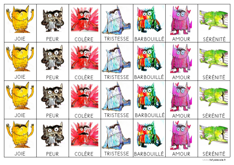 Referentiel Individuel La Couleur Des Emotions | PDF