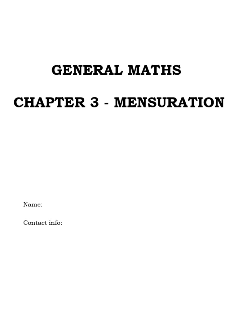 CHP 3 Mensuration | PDF
