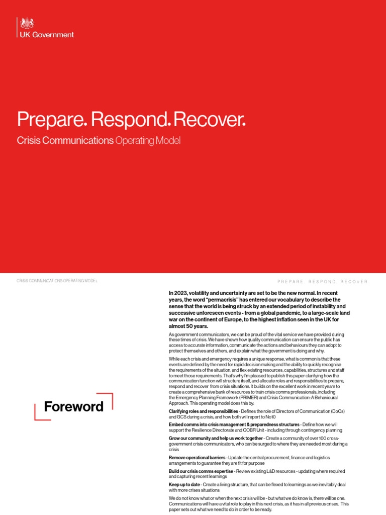 Crisis Communications Operating Model | PDF