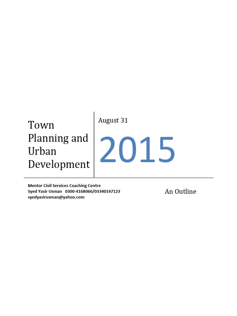 Outline of Town Planning and Urban Management | PDF | Geographic ...