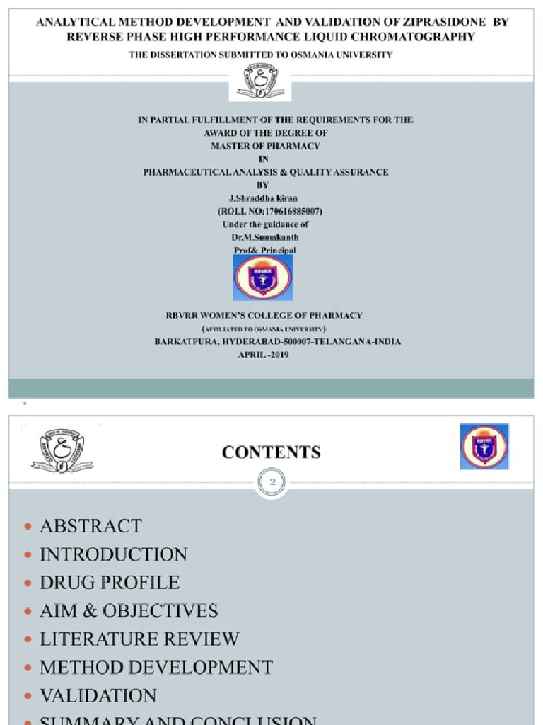 Shraddha Roll No 7 M Pharm Final Presentation RBVRR College of Pharmacy ...