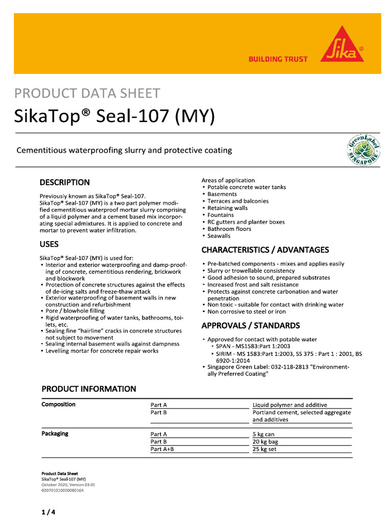 SikaTop® Seal-107 (MY) | PDF
