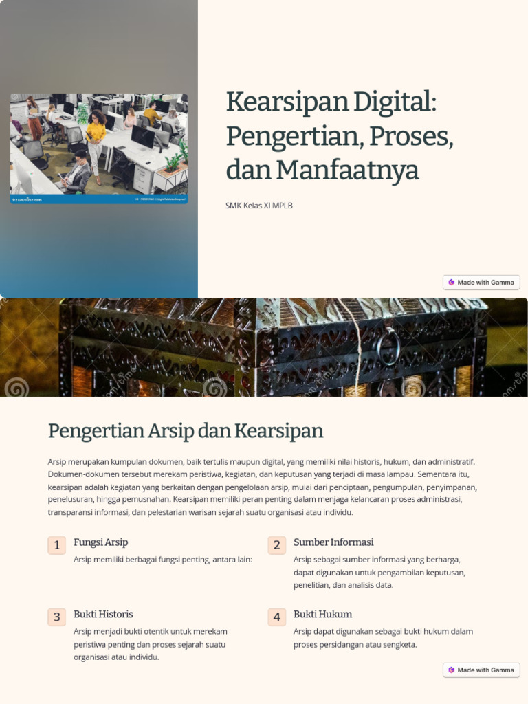 Kearsipan Digital Pengertian Proses Dan Manfaatnya | PDF