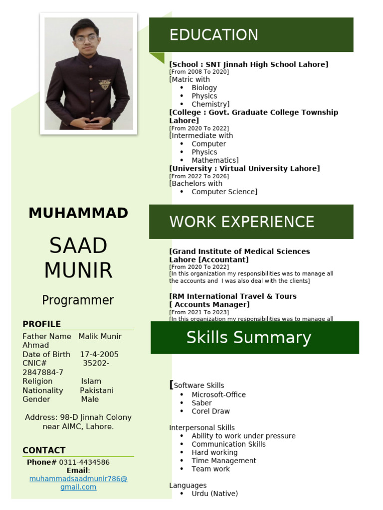 CV Saad | PDF