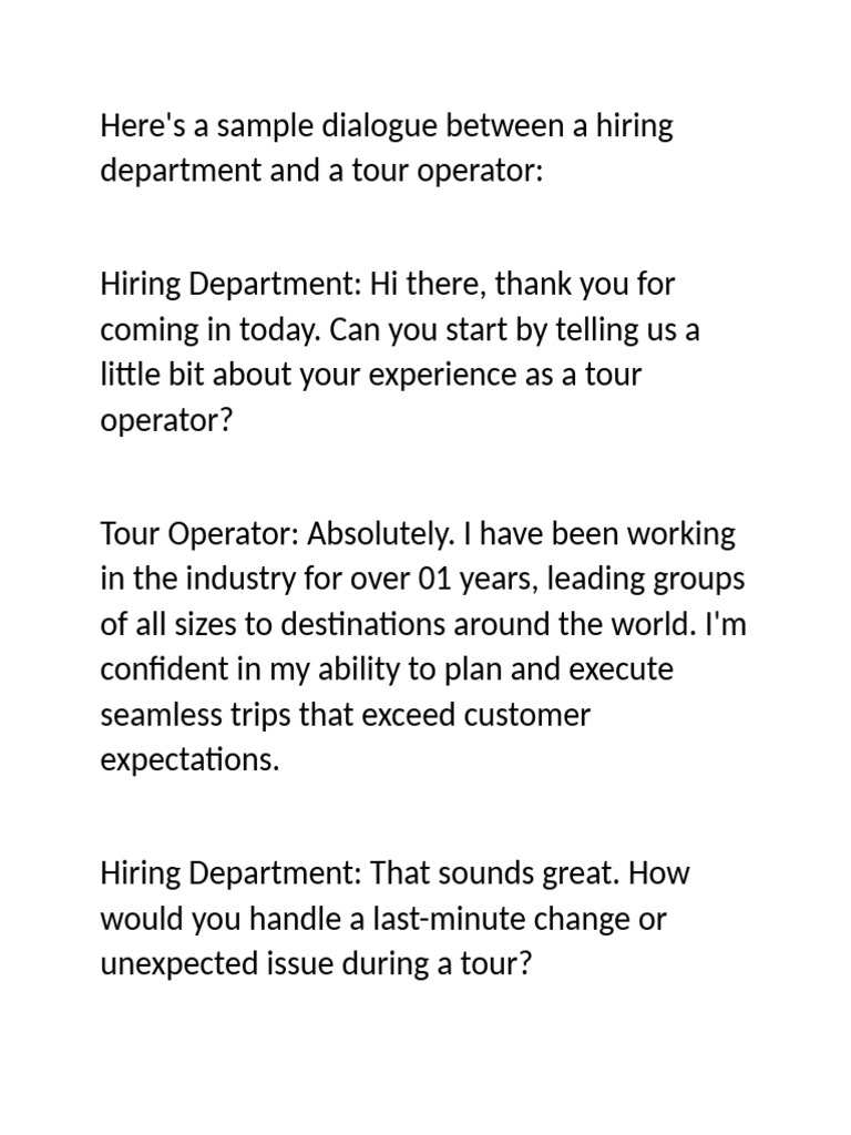 Tour Operator | PDF