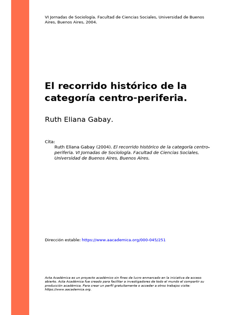 Ruth Eliana Gabay (2004) - El Recorrido Histórico de La Categoría ...