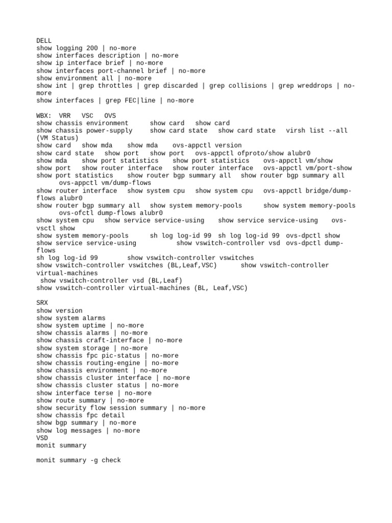 Health Check Commands | PDF