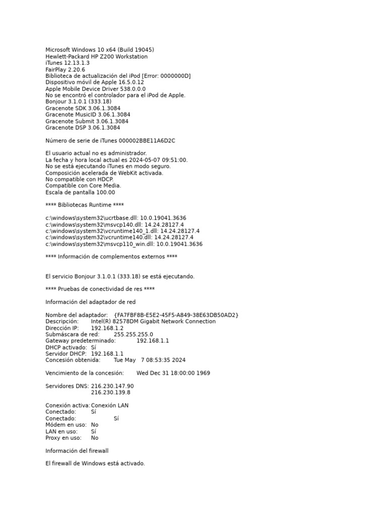 Diagnóstico de Itunes | PDF