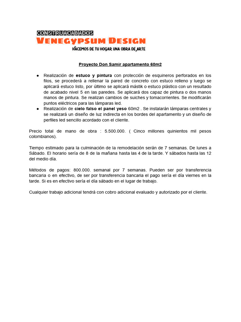 Proyecto Don Samir Apartamento 60m2 | PDF