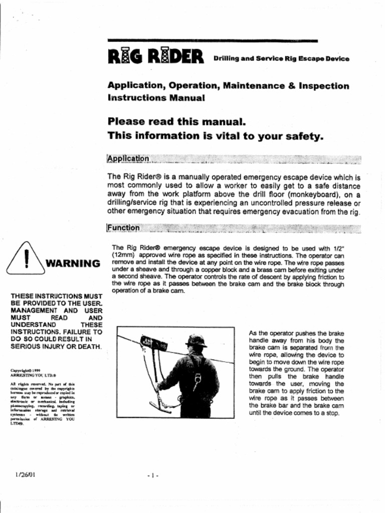 Rig Rider Escape Device | PDF